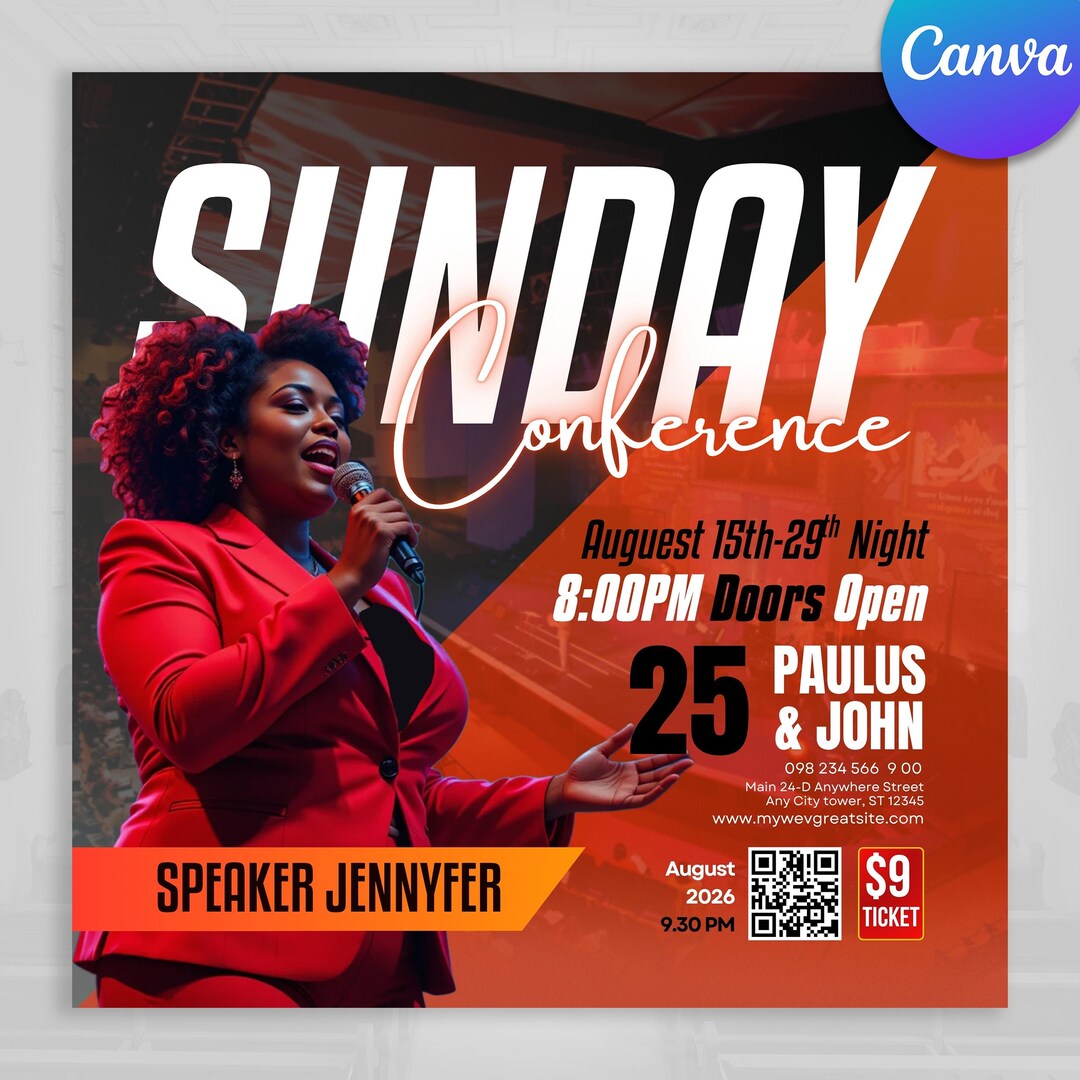 Church Sunday Flyer | Women of God | Church Canva Flyers | Church ...