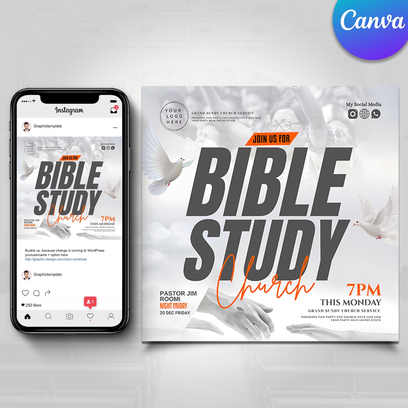 Bible Study Flyer, Sunday Service, Church Flyer, Church Revival, Church ...