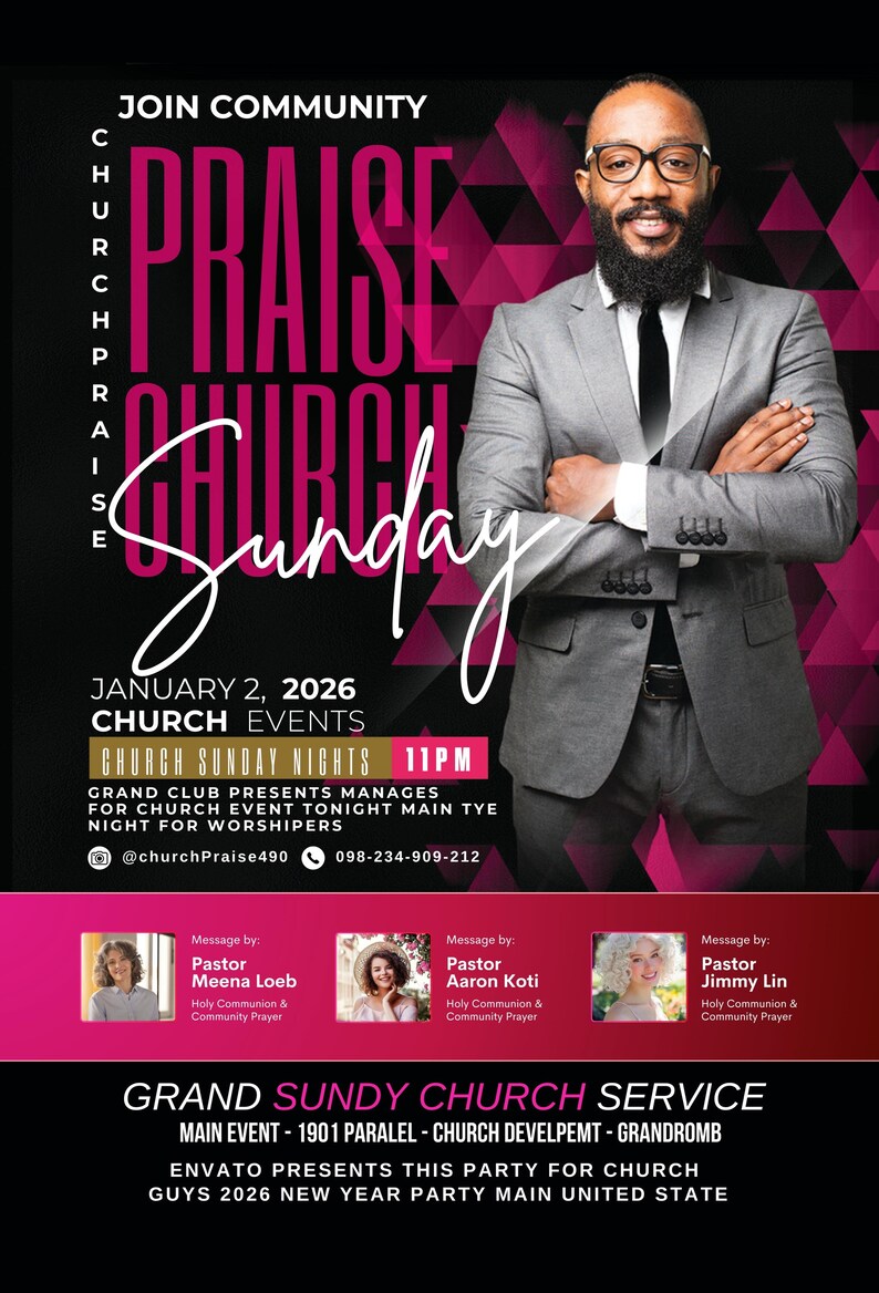 6 Faith Church Flyers, Church Bundle, Church Canva Flyers, Gospel ...