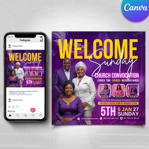 Welcome Sunday Church Flyer, Church Convocation, Church Concert, Church ...