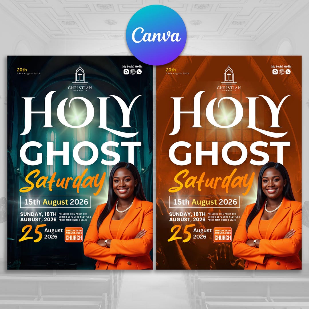 Church Sunday Flyers, Holy Ghost Church Flyer, Church Night Flyers ...