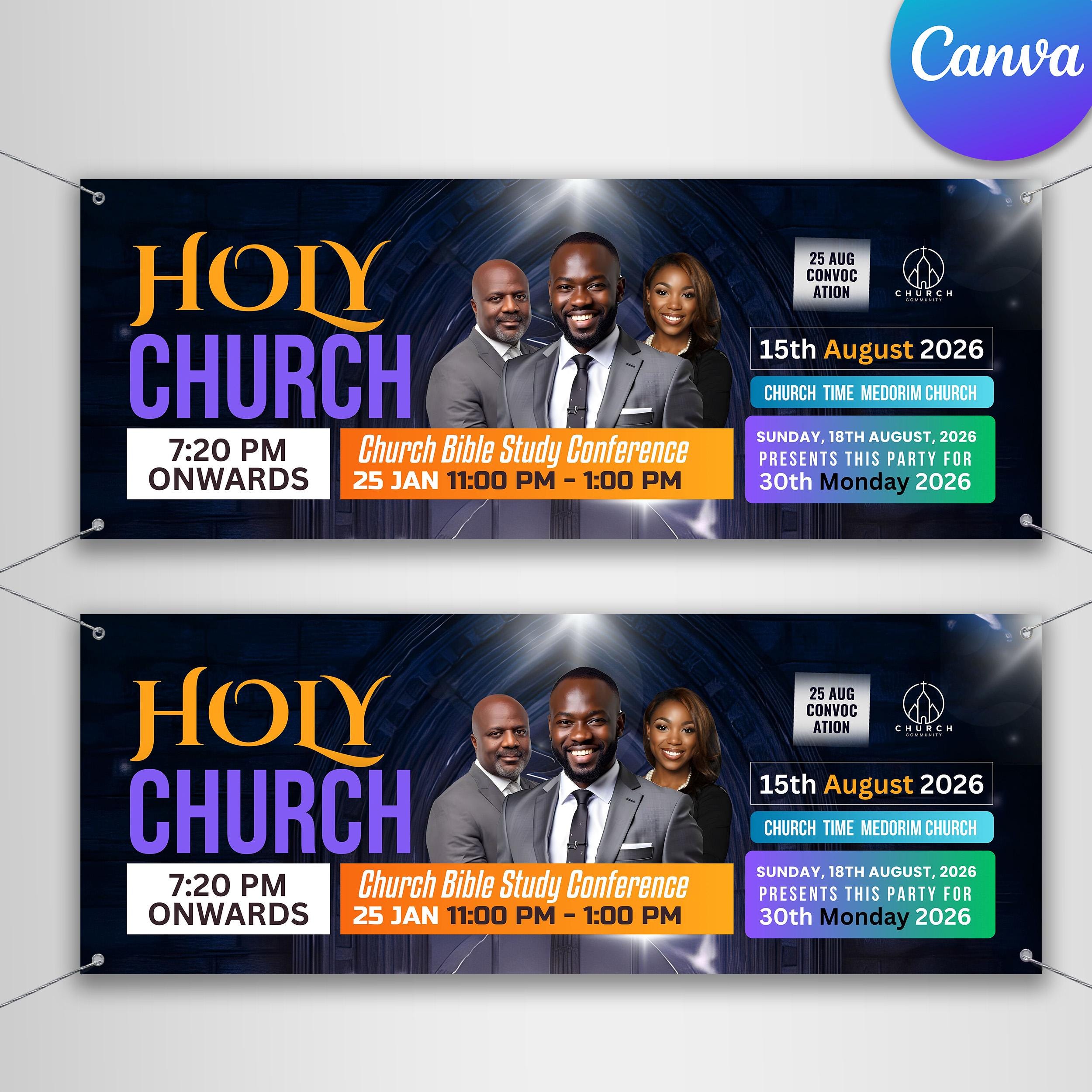 Church Event Banner, Church Anniversary Banner, Vinyl Horizontal Banner ...