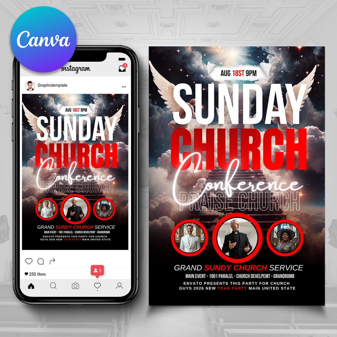 Church Praise Flyer, Church Revival Flyer, Charity Event Flyer, Canva ...