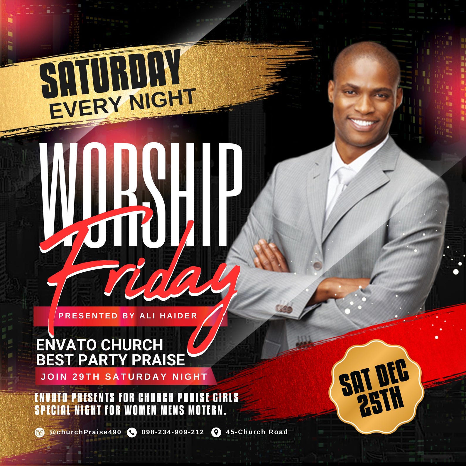 Church Friday Flyer | Canva Flyer | Worship Flyer | Church Conference ...