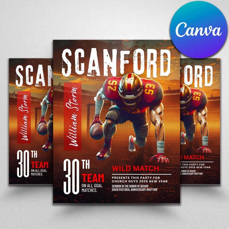 Football Canva Flyers | Sports Background | Soccer Player Flyer ...