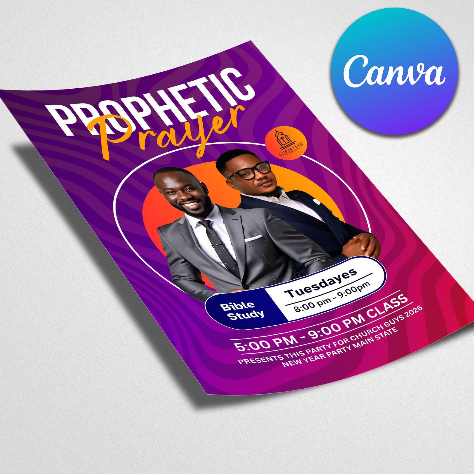 Prophetic Prayer, Church Flyer, Canva Church Template, Editable Canva ...