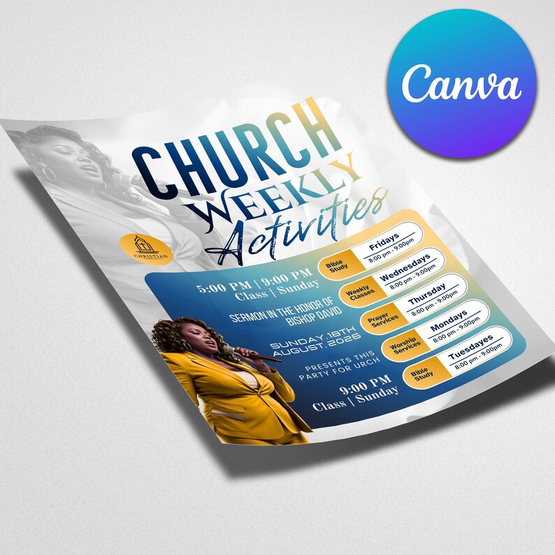 Church Weekly Events Flyer | Church Events Planner | Church Activities ...