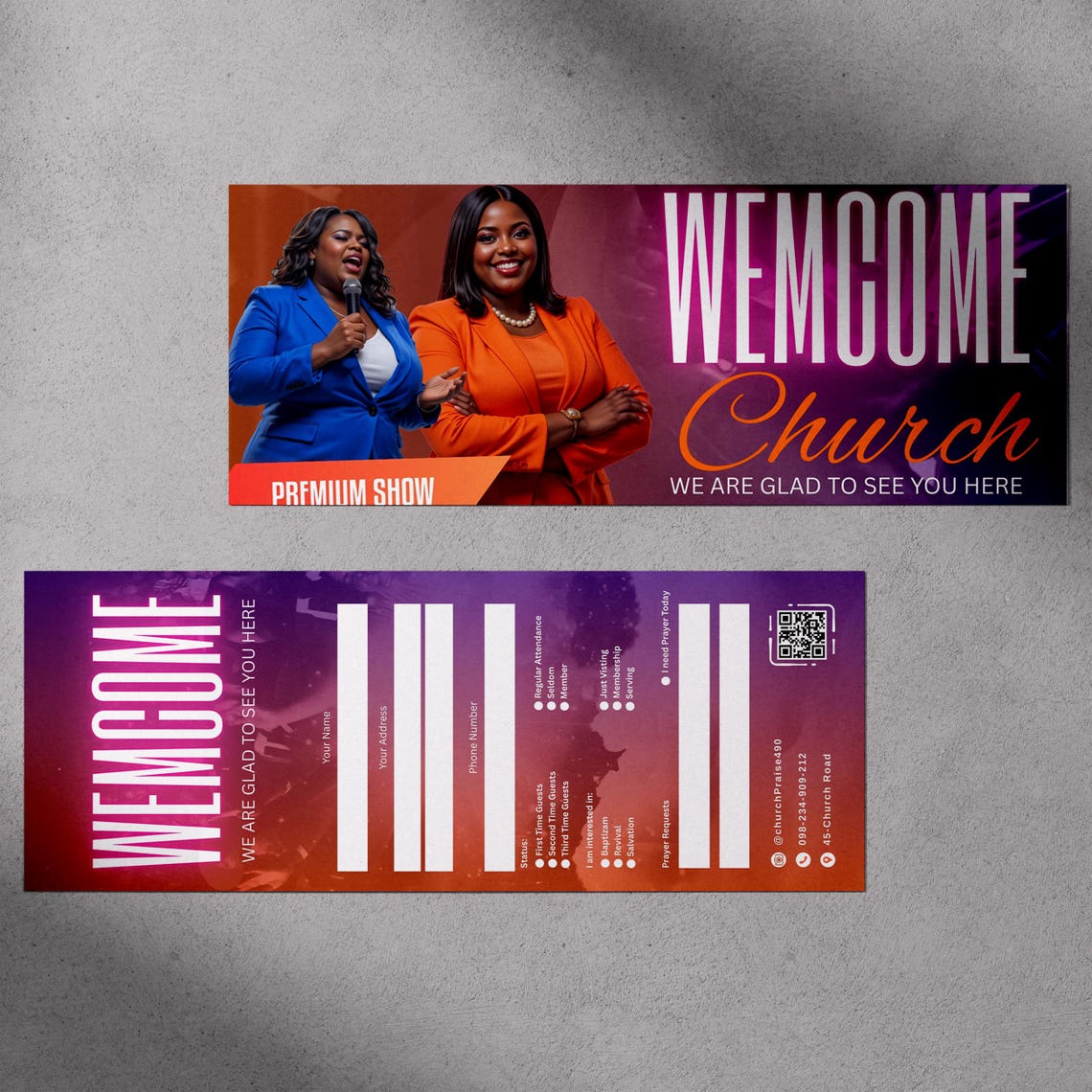 Church Connection Cards, DIY Church Invites, Canva Templates, Church ...