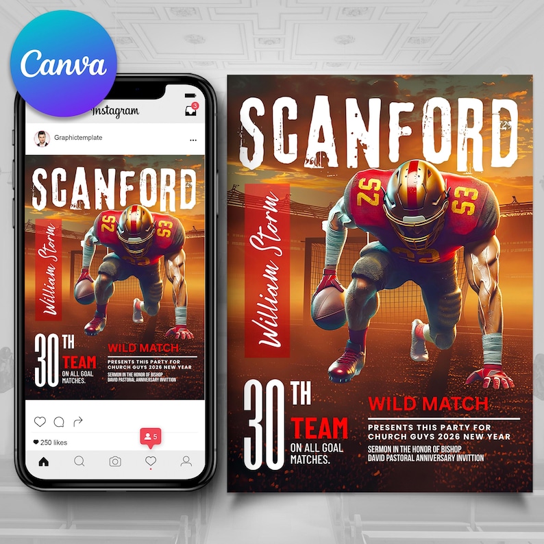 Football Canva Flyers | Sports Background | Soccer Player Flyer ...