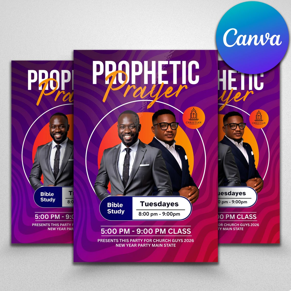 Prophetic Prayer, Church Flyer, Canva Church Template, Editable Canva ...