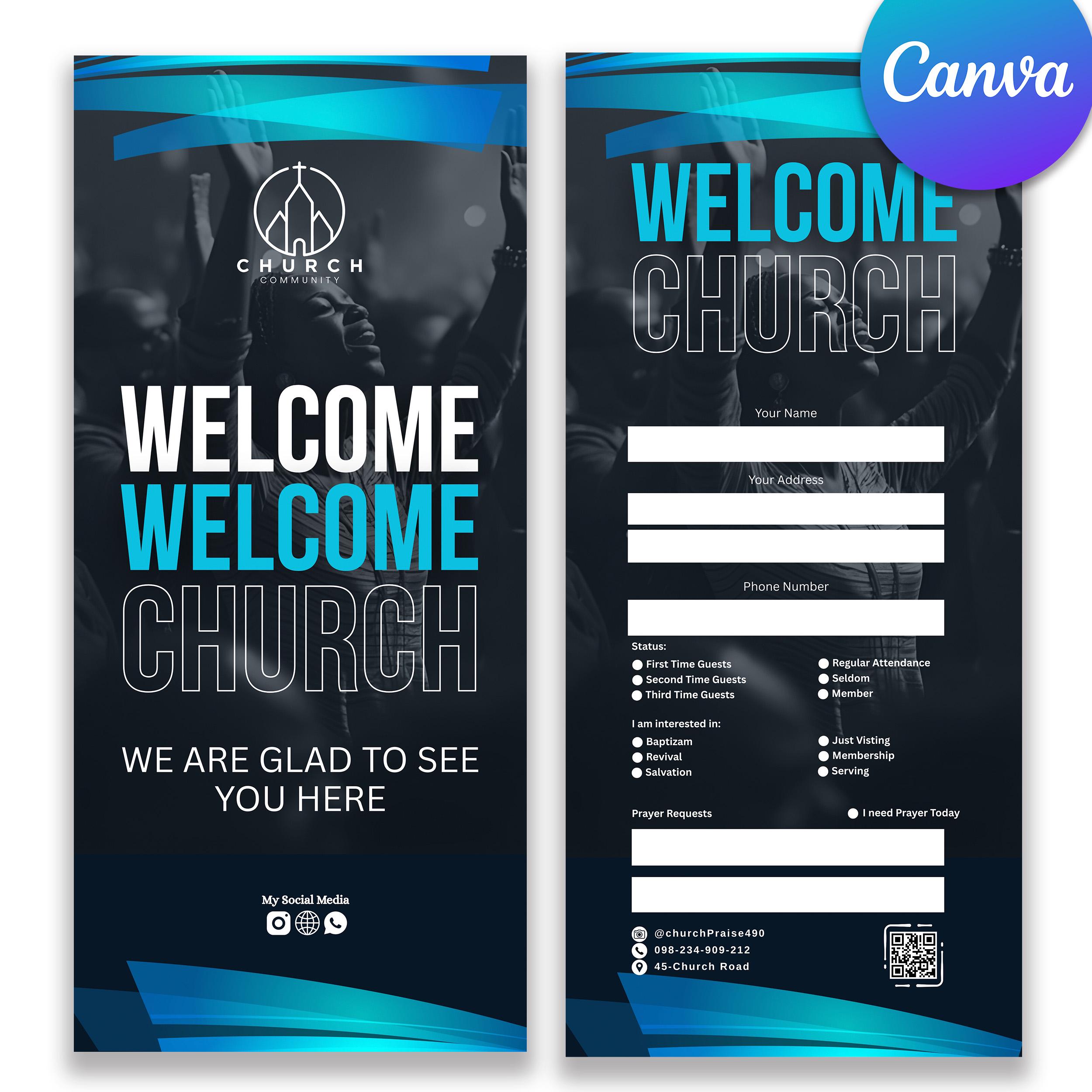 Church Connection Cards, DIY Church Invite Cards, Church Welcome Cards ...