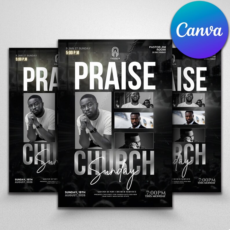 Church Praise Flyers, Church Night Flyers, Church Event Invite ...