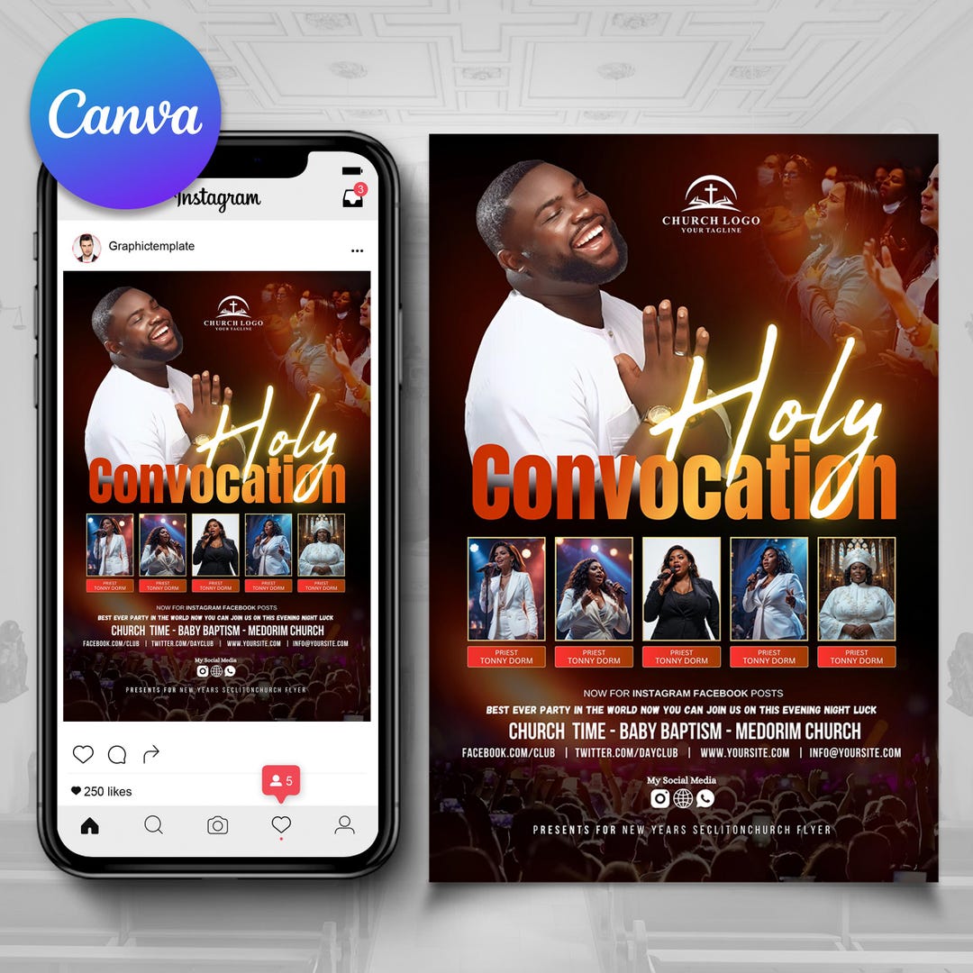 Holy Convocation Flyers | Church Concert Flyers | Church Night Flyers ...