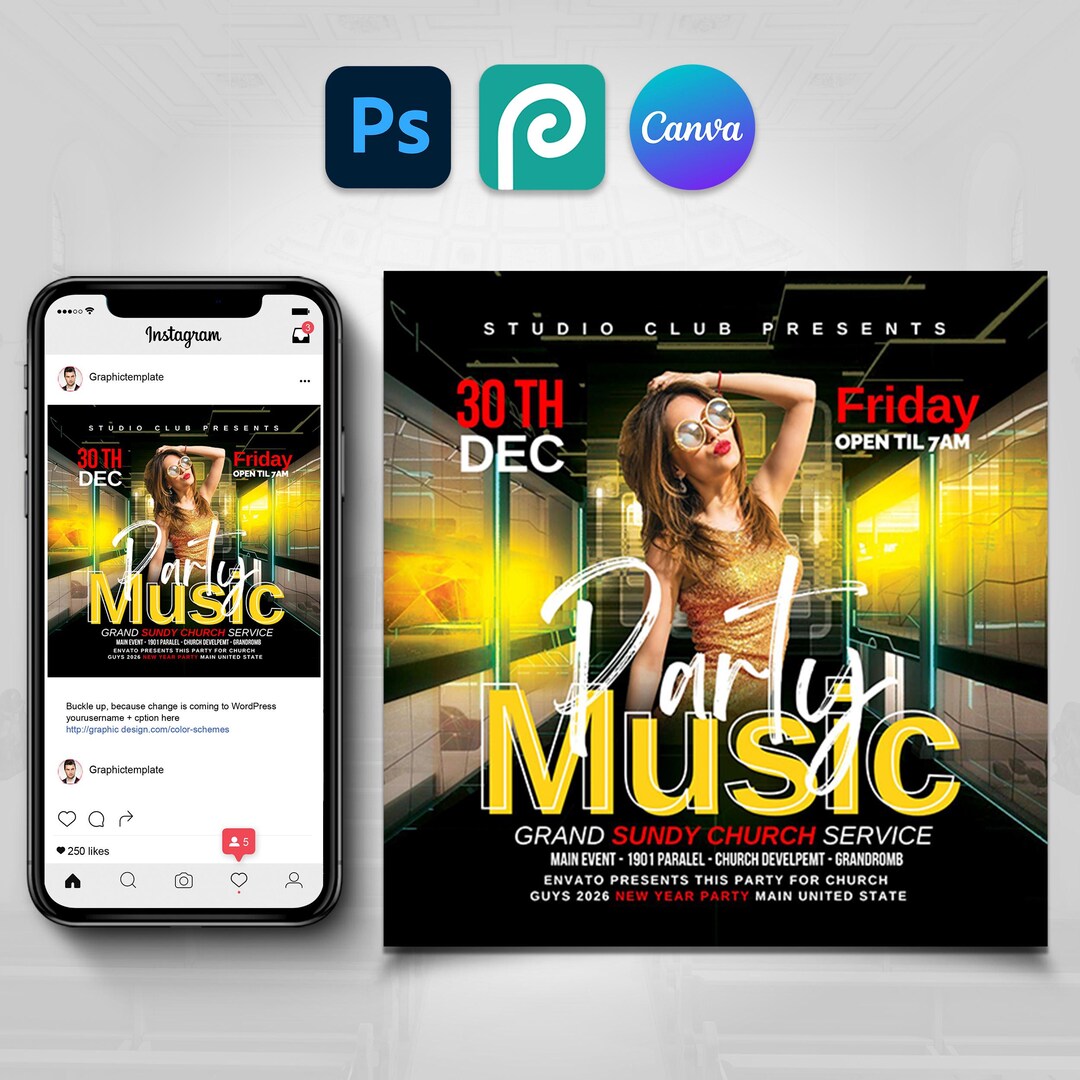 Music Party Flyer, Ladies Night, Men Night, Dance Party Night, Fun ...