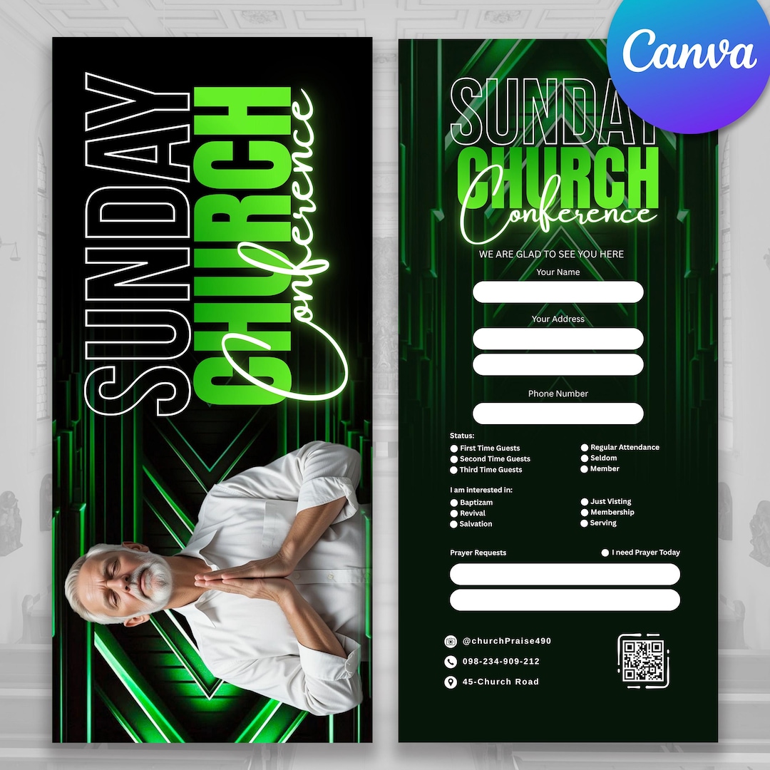 Church Service Connection Card | PDF File | Church Templates | DIY ...