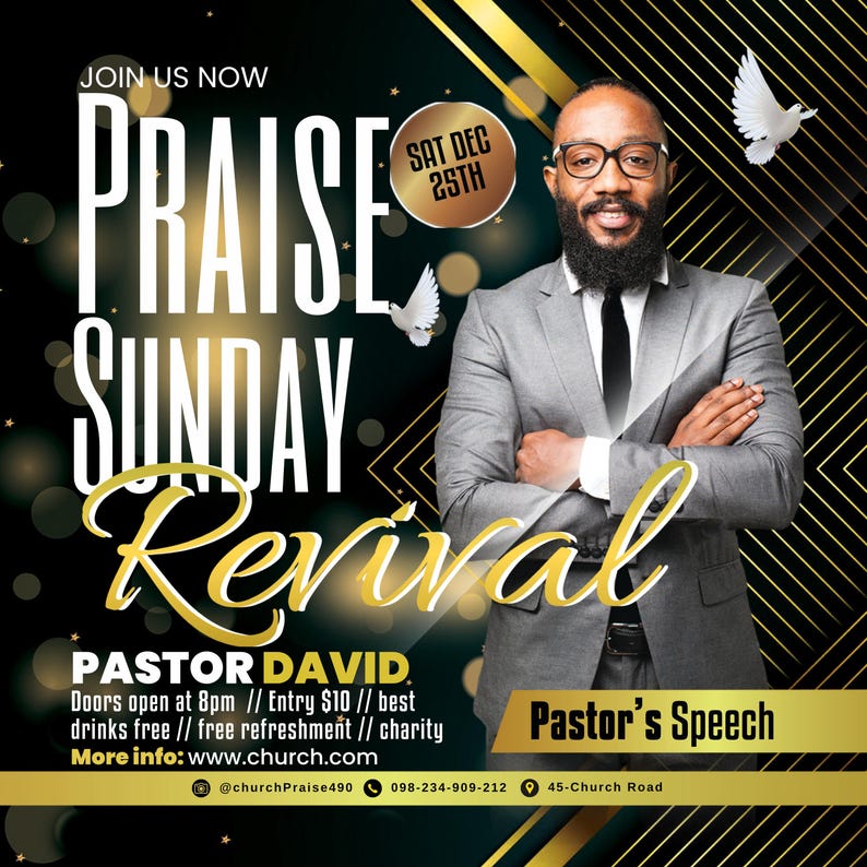 6 Church Poster Pack, Multipurpose Church Bundle, Gospel Bundle, Church ...