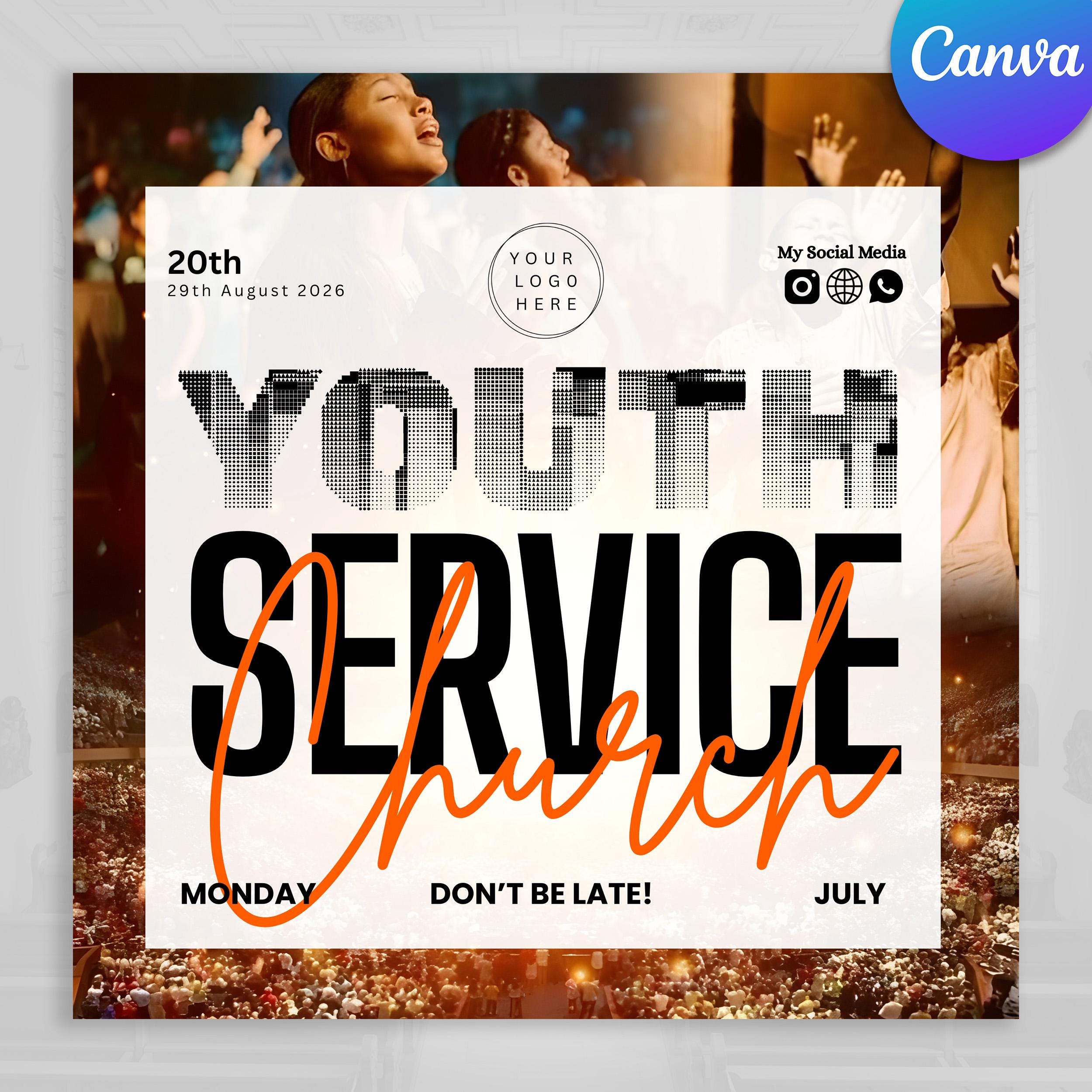 Youth Service Flyer | Youth Church Flyer | Youth Concert Church Flyer ...