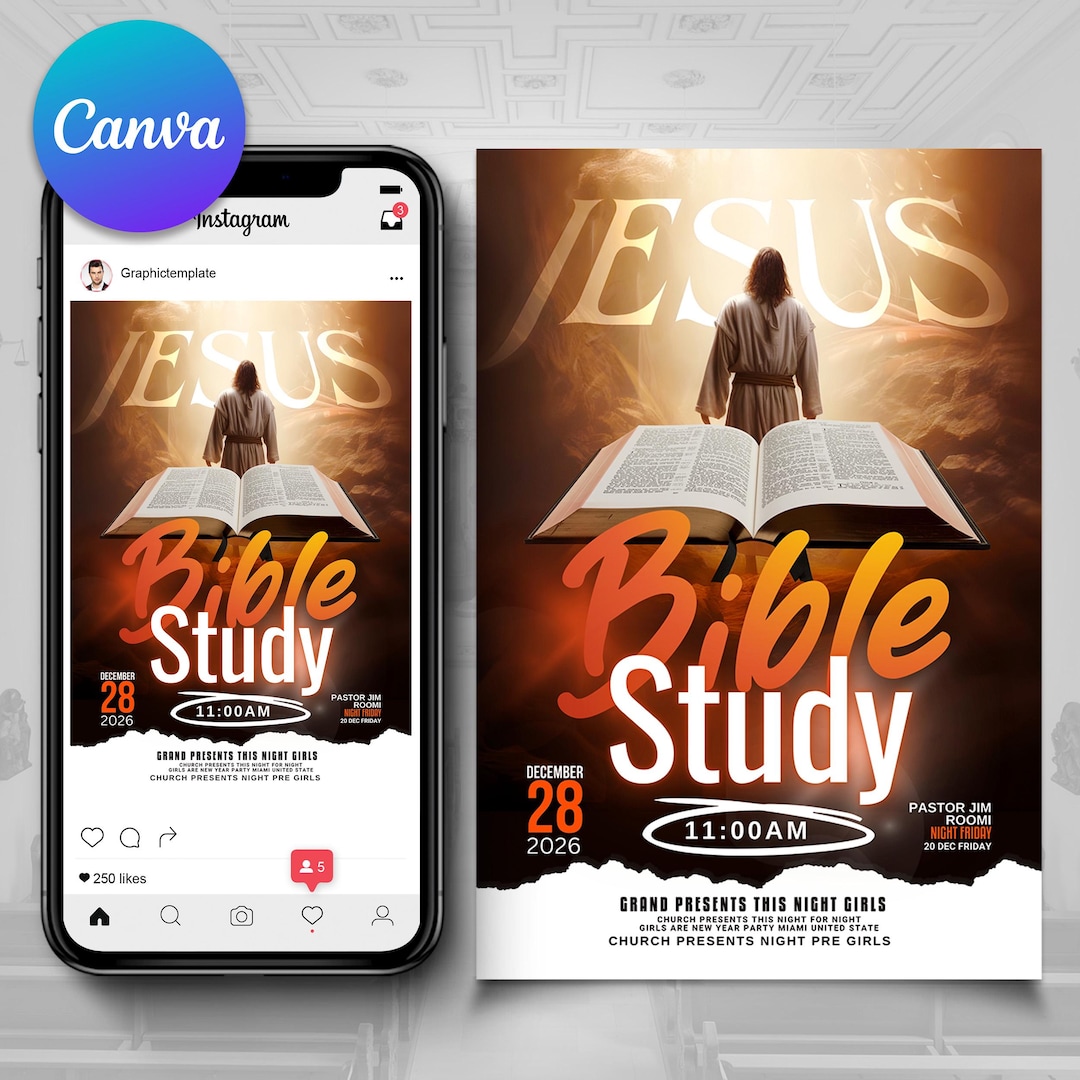 Bible Study Flyer, Grad Sunday Church Flyer, Church Education Flyer ...