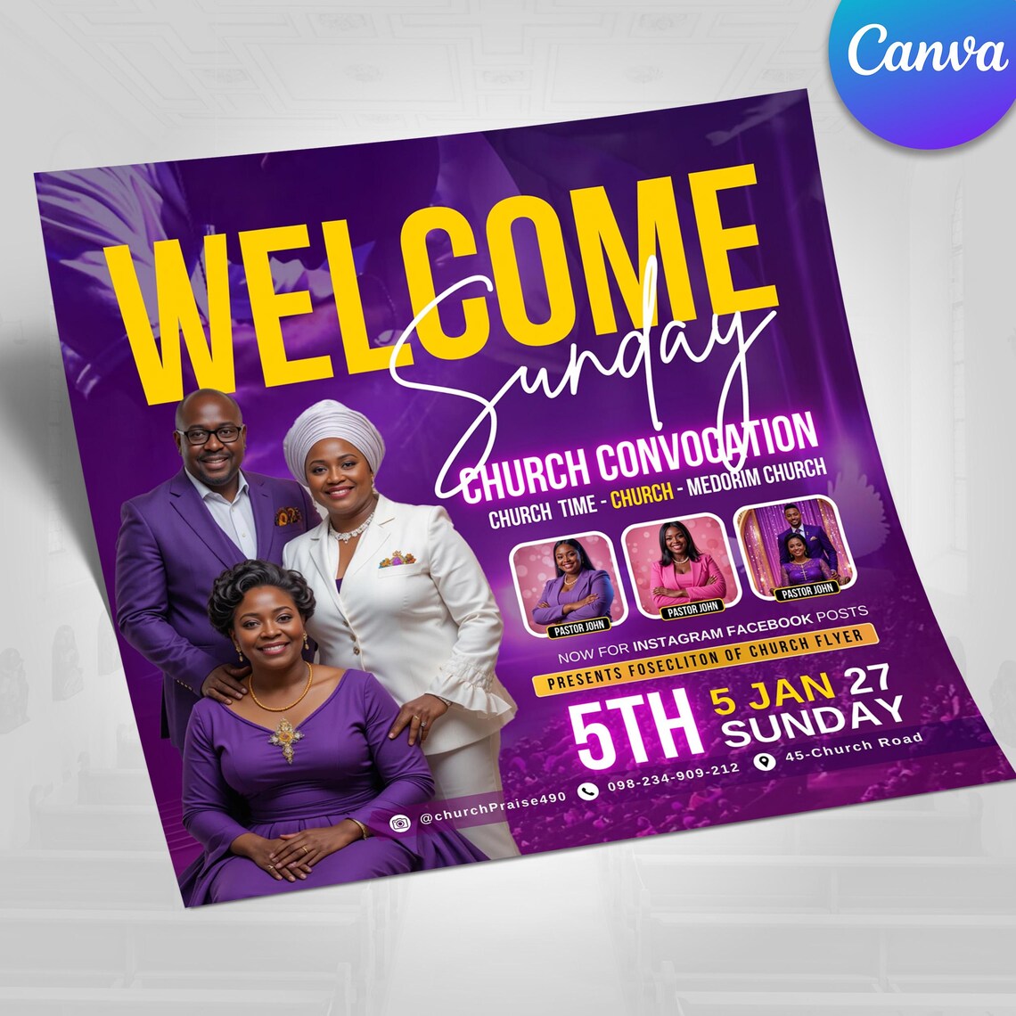 Welcome Sunday Church Flyer, Church Convocation, Church Concert, Church ...