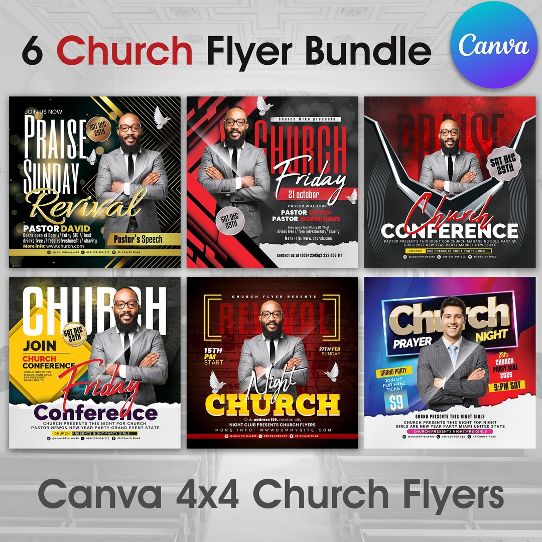 6 Church Poster Pack, Multipurpose Church Bundle, Gospel Bundle, Church ...