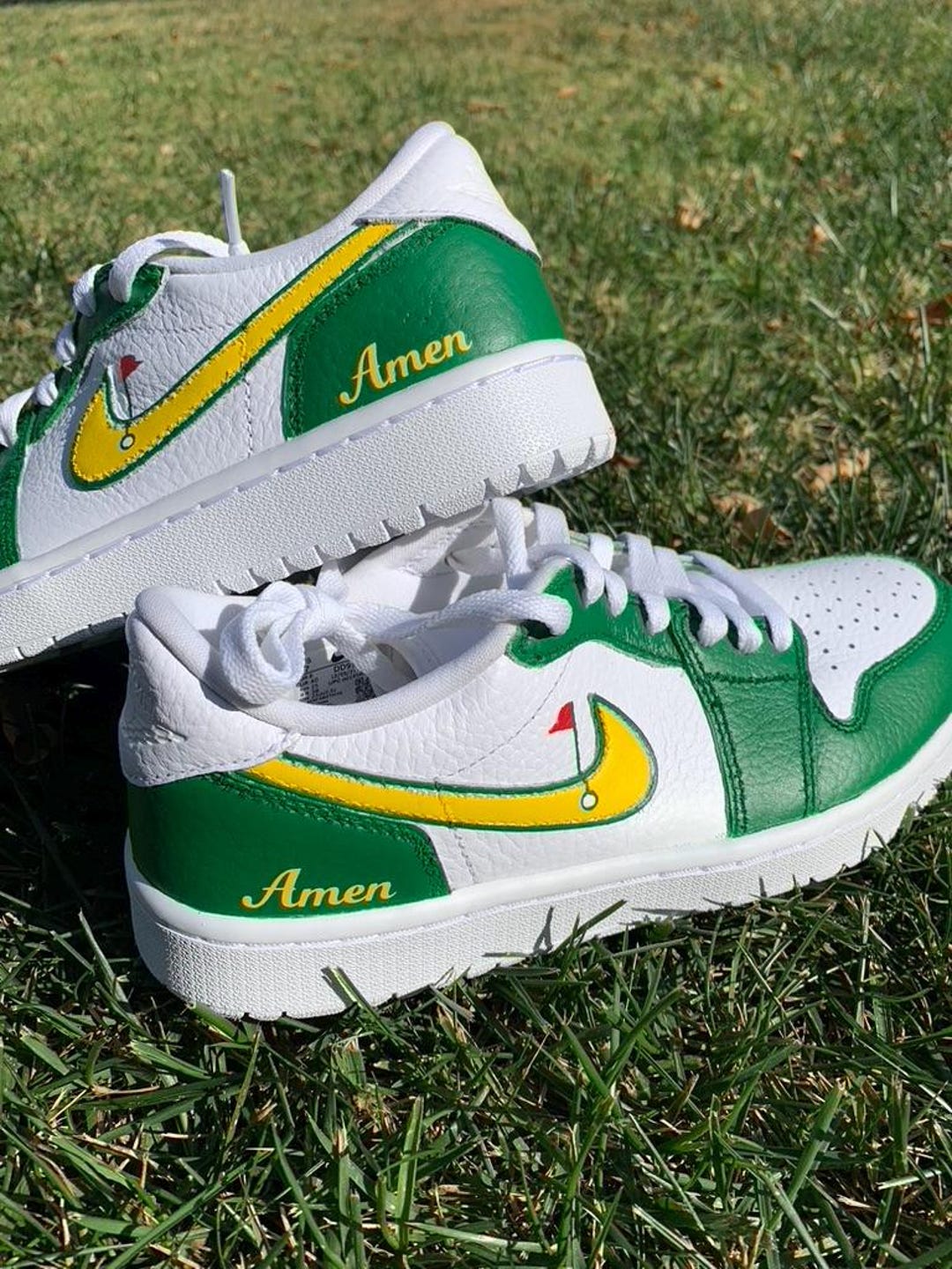 Jordan 1 Low Golf Masters Theme Custom Shoes - Etsy