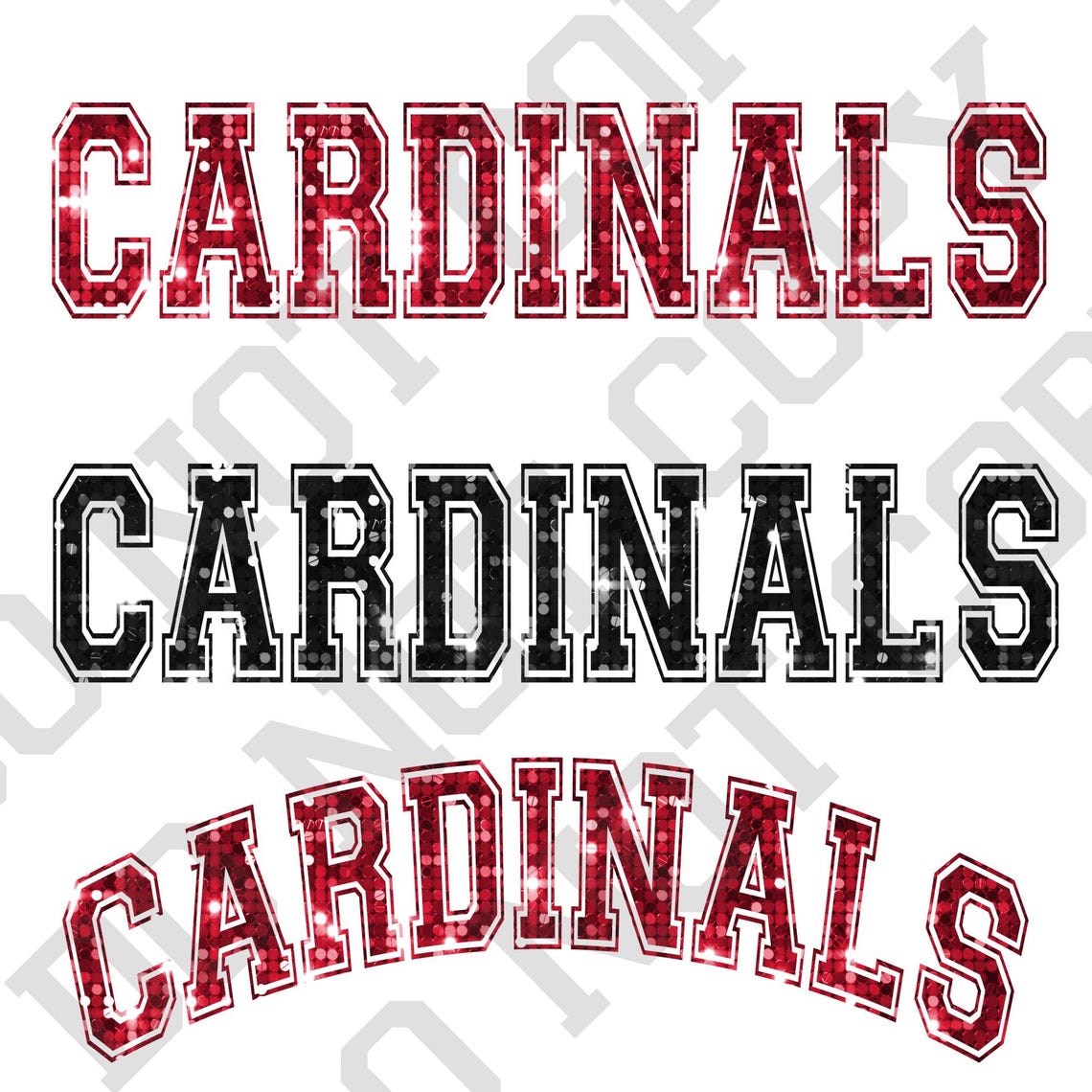 University Sequin Font for Cardinals PNG Files - Etsy