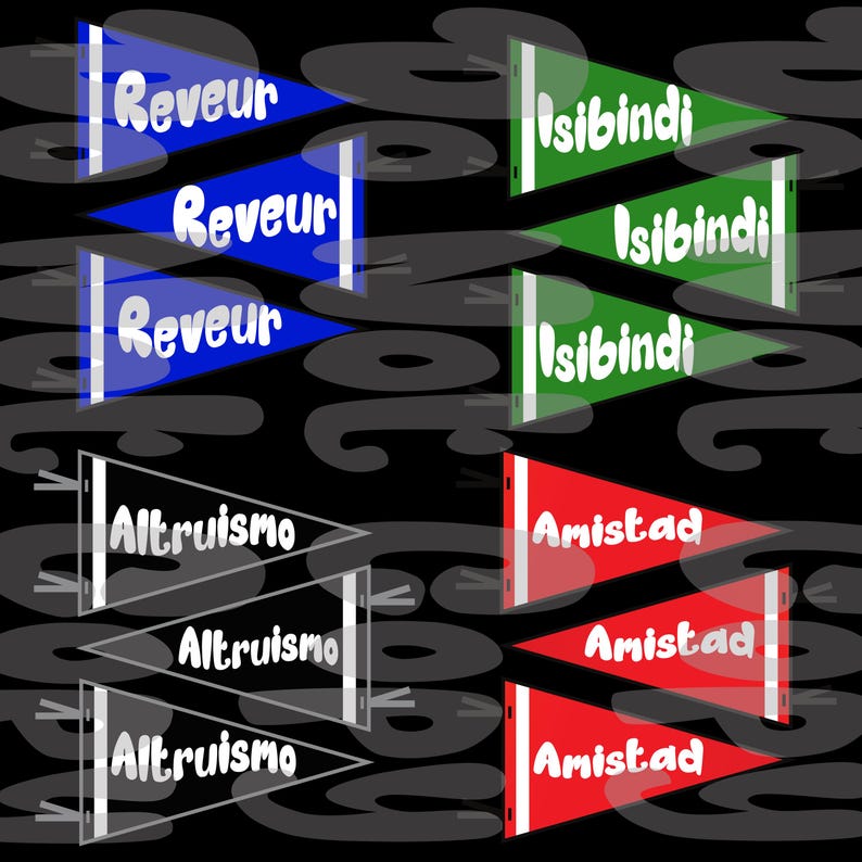 4 Houses Clipart Team Pennant Flag Amistad Reveur Altruismo Isibindi - Etsy