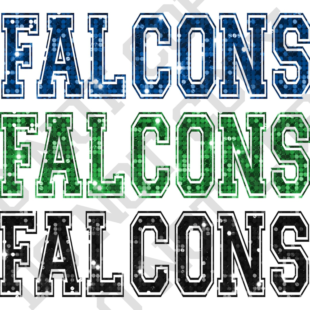 University Sequin Font for Falcons PNG Files - Etsy