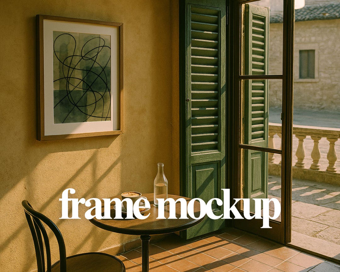 Tuscan Cafe Framed Art Mockup – Rustic Warm Light (PSD Template) - Etsy