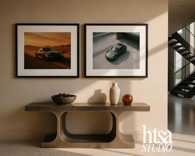 Modern Entryway Art Mockup – Two Horizontal Frames, PSD Template - Etsy UK