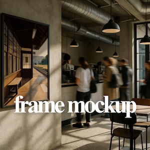 Urban Cafe Wall Art Mockup – Vertical Framed Print PSD for Posters ...