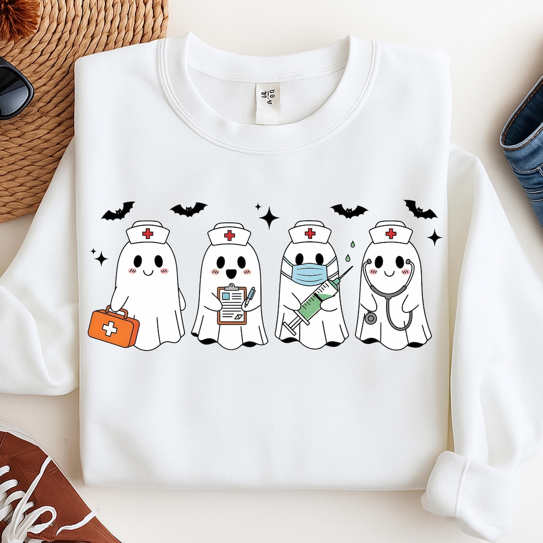 Cute Ghost Nurse Png, Funny Nurse Png, Cute Ghost Png, Nurse Halloween ...