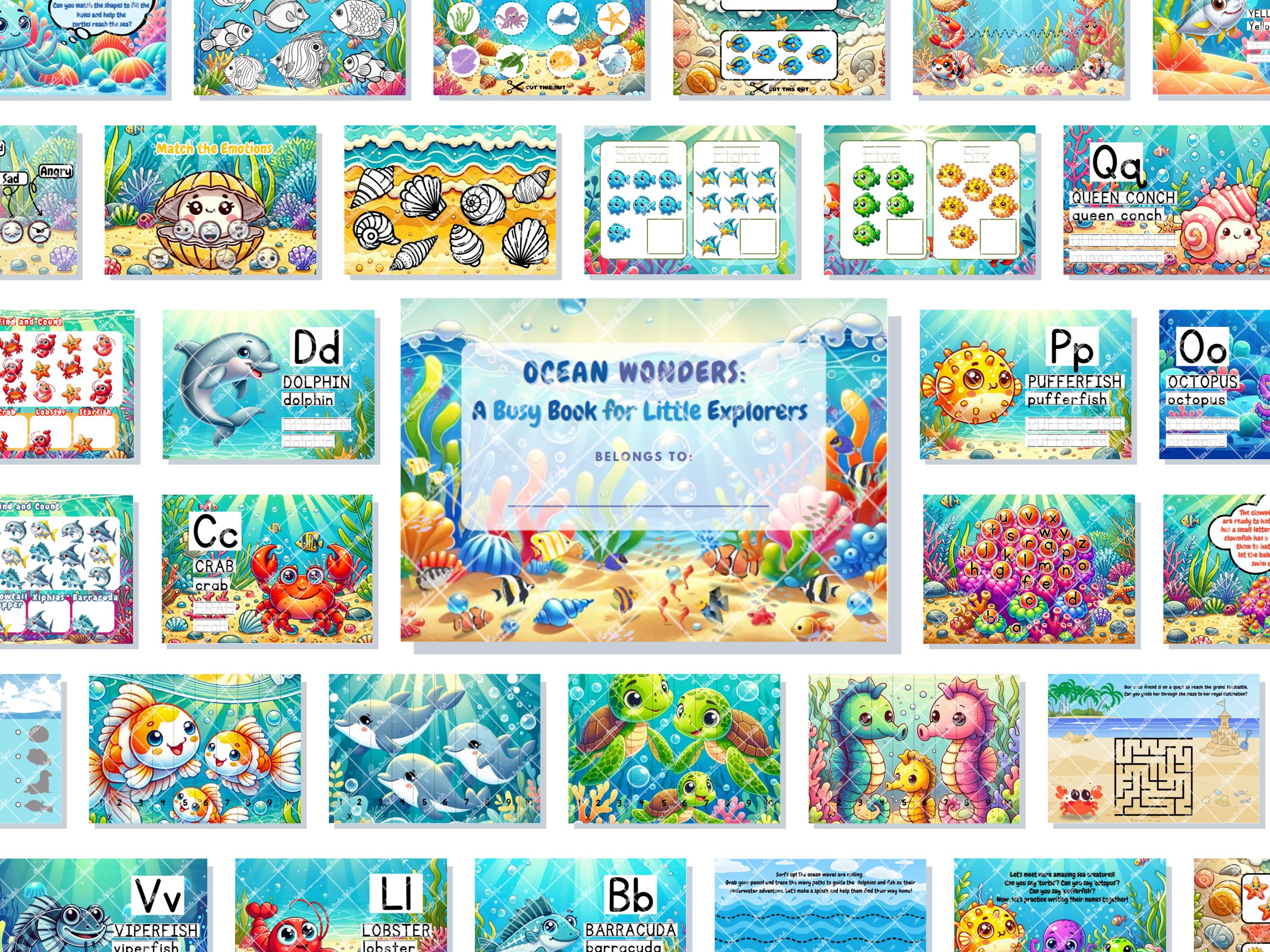 Ocean Wonders Theme Busybook, Printable Busybook, Montessori Materials ...