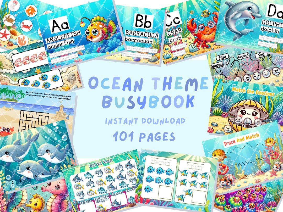 Ocean Wonders Theme Busybook, Printable Busybook, Montessori Materials ...