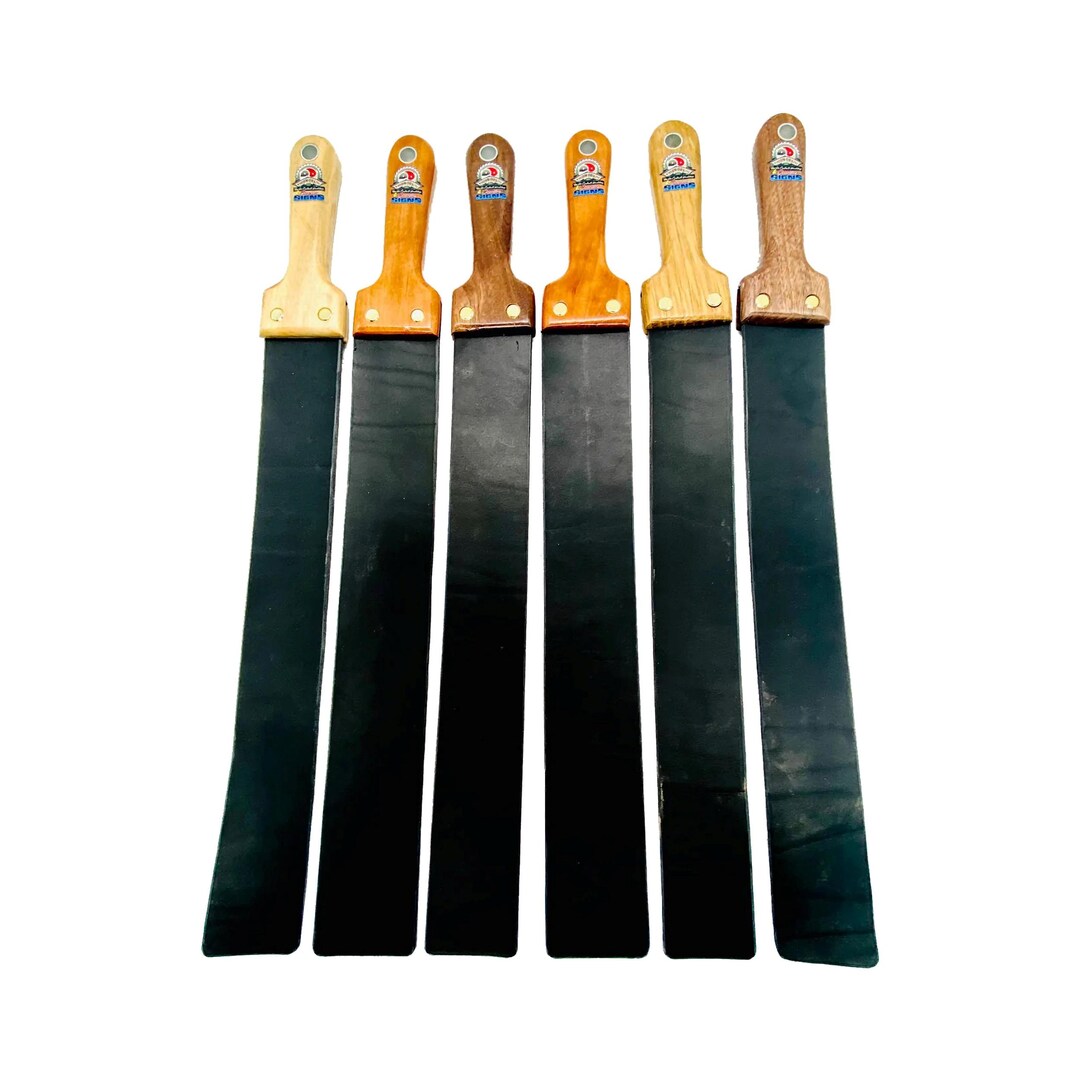 Long Italian Leather Barber Strap Spanking Slapper Paddle | 13 HARDWOOD ...