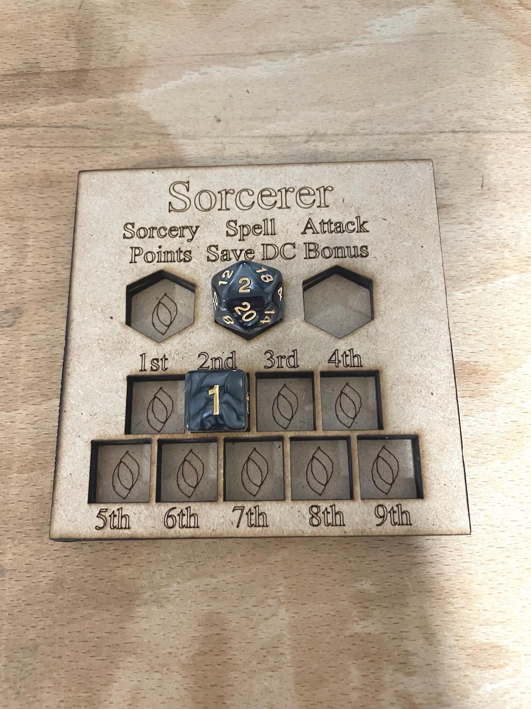 TTRPG Tabletop Sorcerer Class Spell Slot Tracker Wooden - Etsy