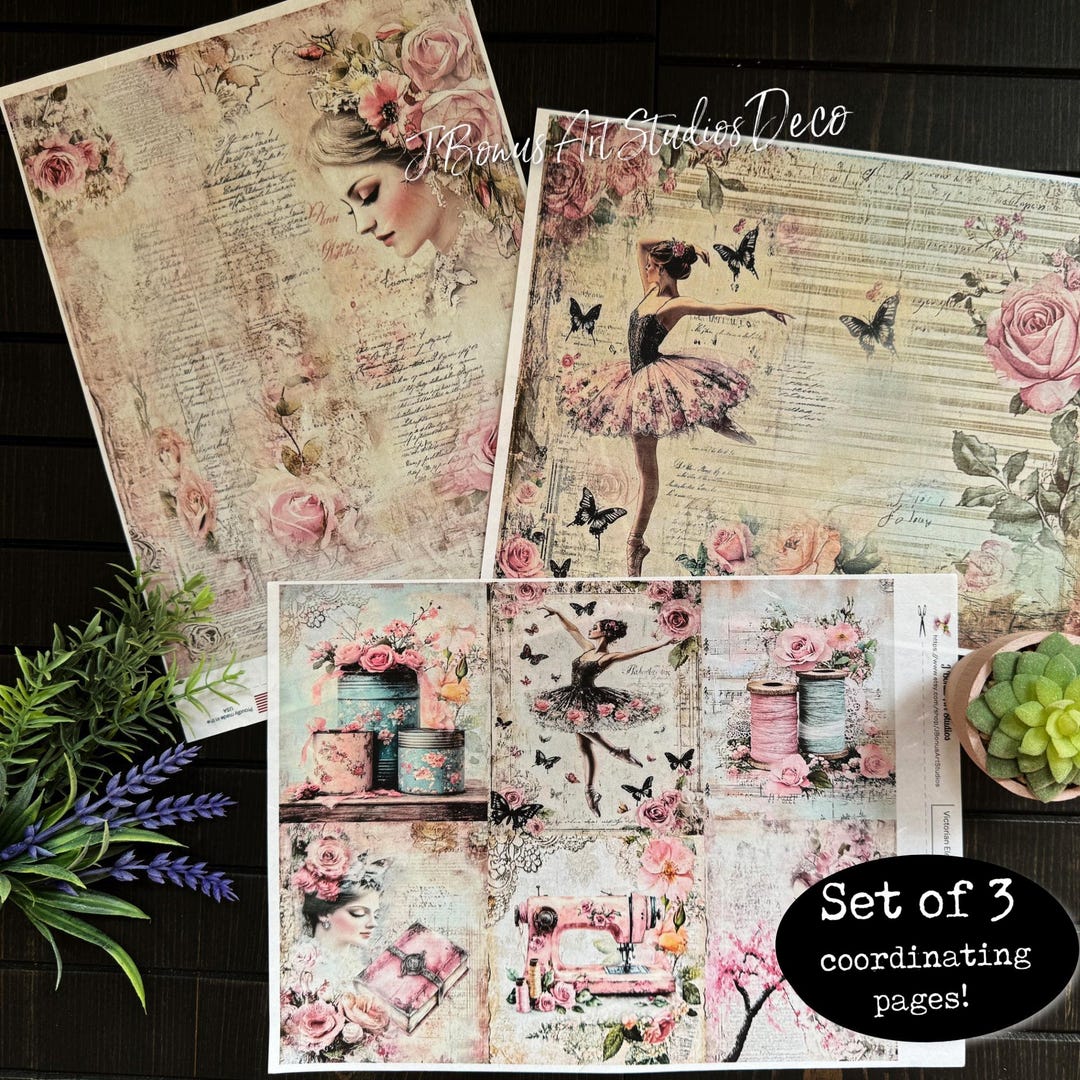 Victorian Decoupage Bundle of 3 Size A4 Rice Paper, Small DIY Craft ...