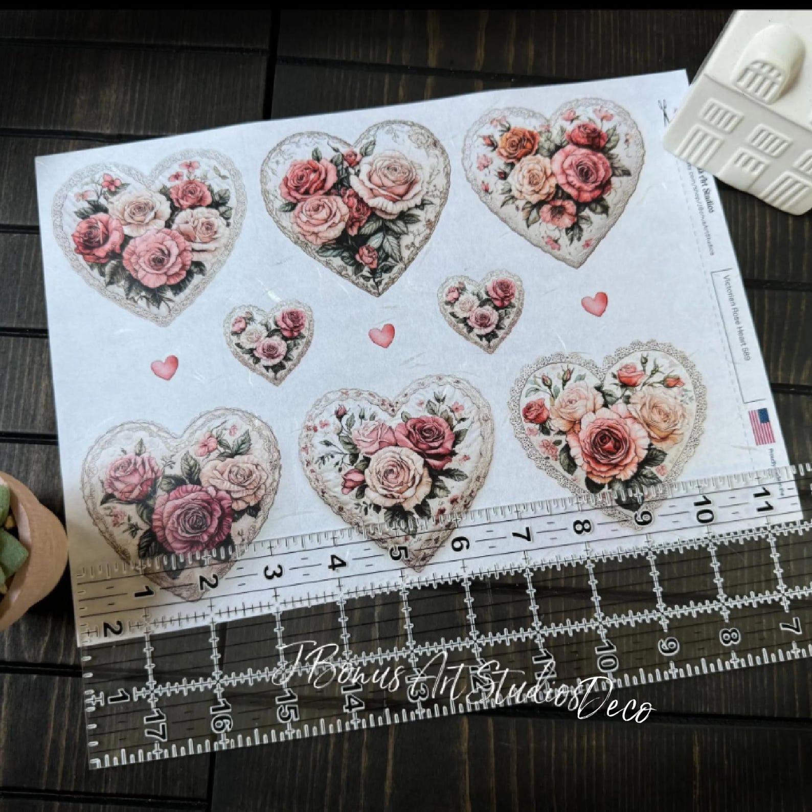 Victorian Heart Decoupage A4 Rice Paper, Small Craft Project, Ephemera ...