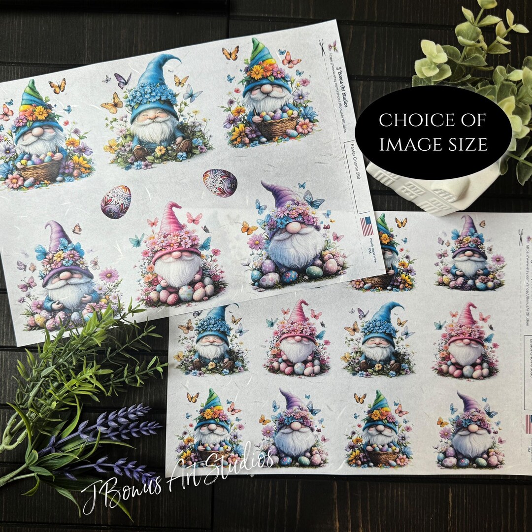 Easter Gnome Decoupage A4 Rice Paper, Small DIY Craft Projects ...