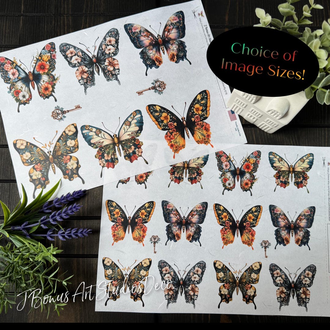 Butterfly Decoupage Paper, A4 Rice Paper, Steampunk Nature Small Craft ...