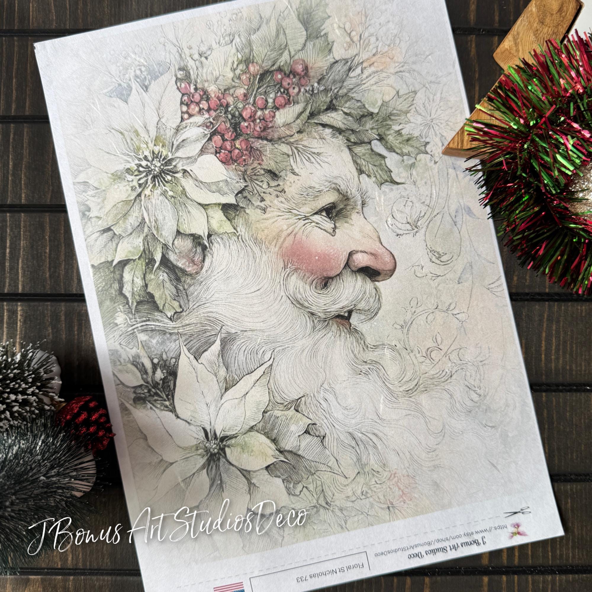 St Nicholas Decoupage Paper, Vintage A4 Rice Paper Small Craft Project ...