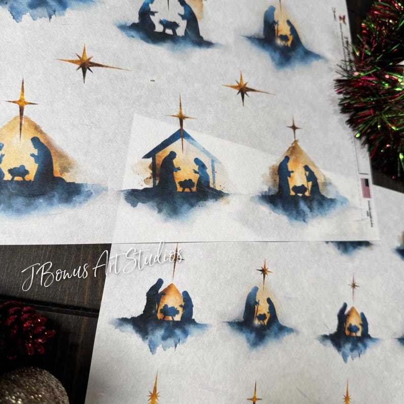 Watercolor Nativity Decoupage Paper, Christmas A4 Rice Paper Small ...
