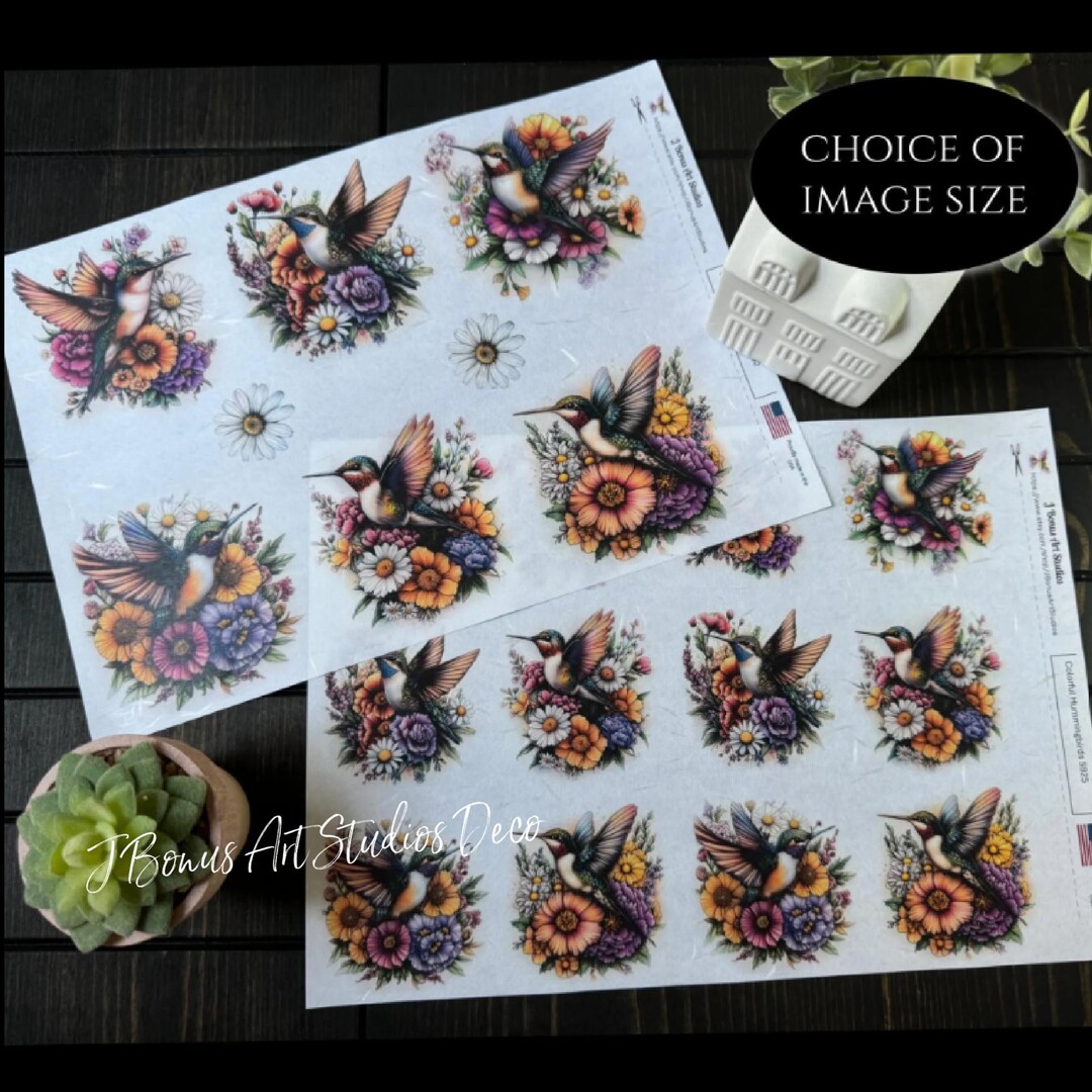 Hummingbird Decoupage A4 Rice Paper, Small DIY Craft Project, Ephemera ...