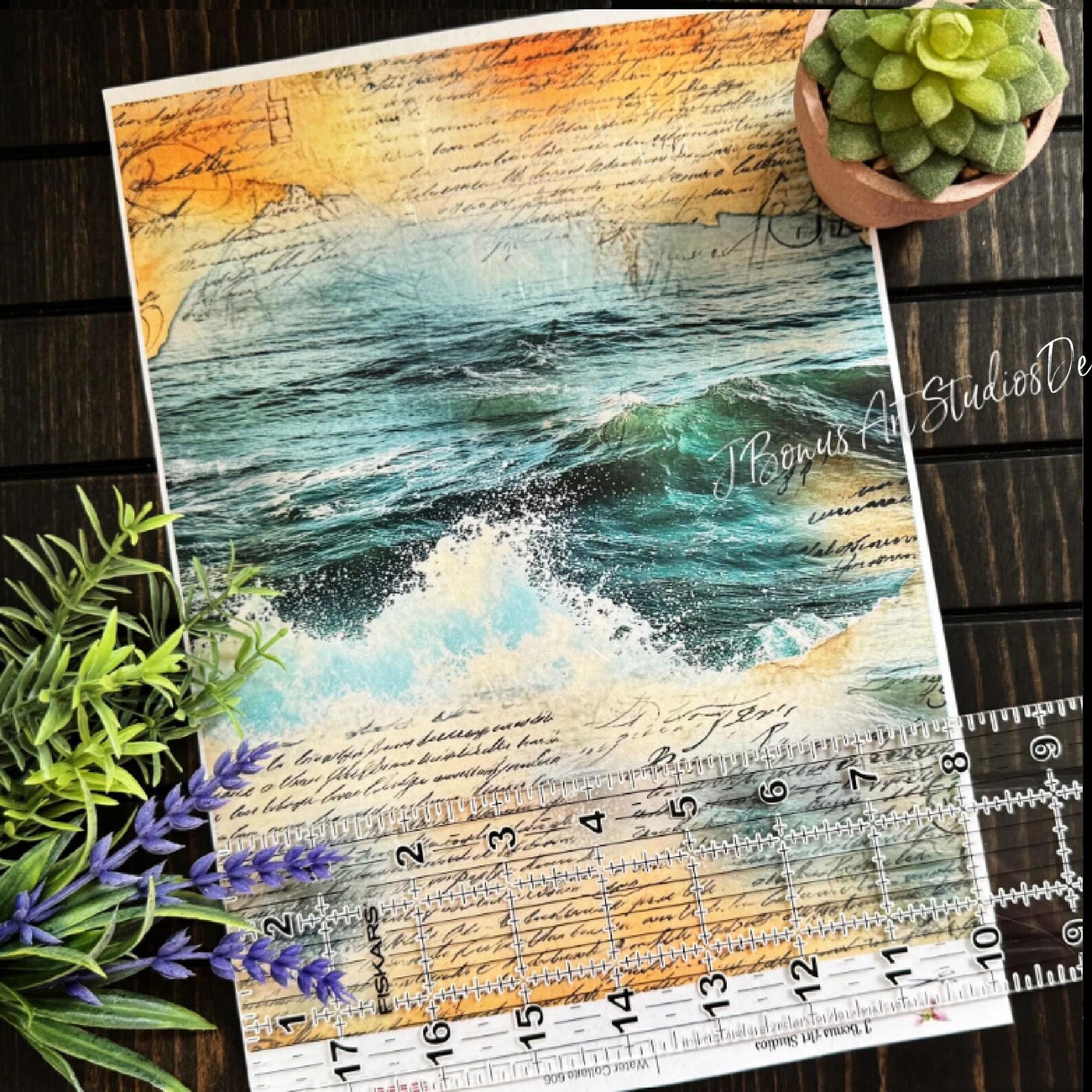 Ocean Decoupage Rice Paper, Small Craft Projects, Ephemera Junk Journal ...