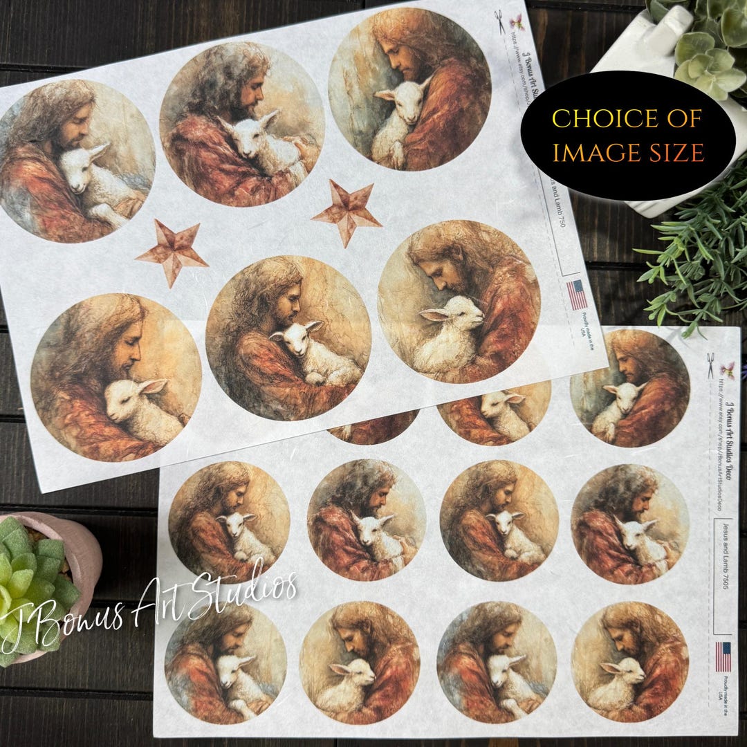Jesus and Lamb Decoupage Paper, A4 Rice Paper, Small Craft Projects ...