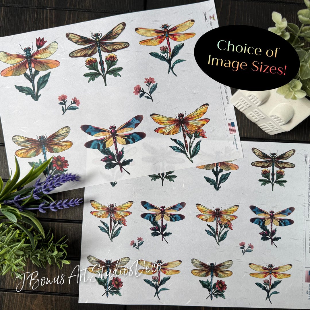 Dragonfly Decoupage Paper, A4 Rice Paper, Art Nouveau Small Craft ...