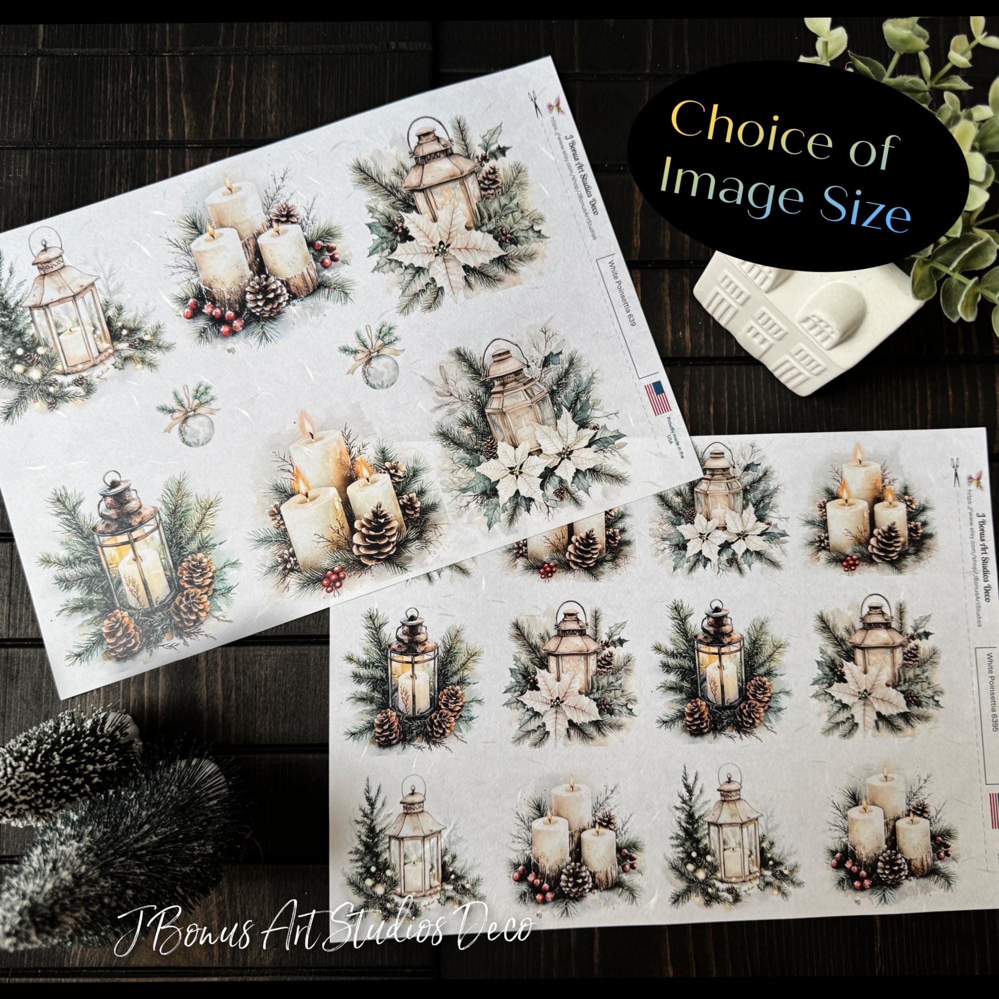 Candle Decoupage Paper, Christmas Lantern A4 Rice Paper for Small Craft ...