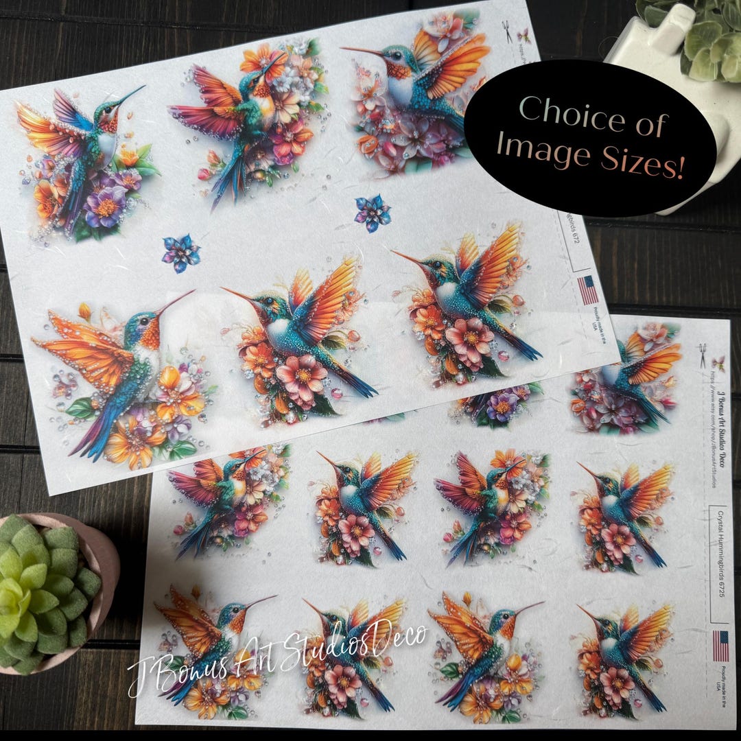 Hummingbird Decoupage Paper, Bird A4 Rice Paper for Small Craft Project ...
