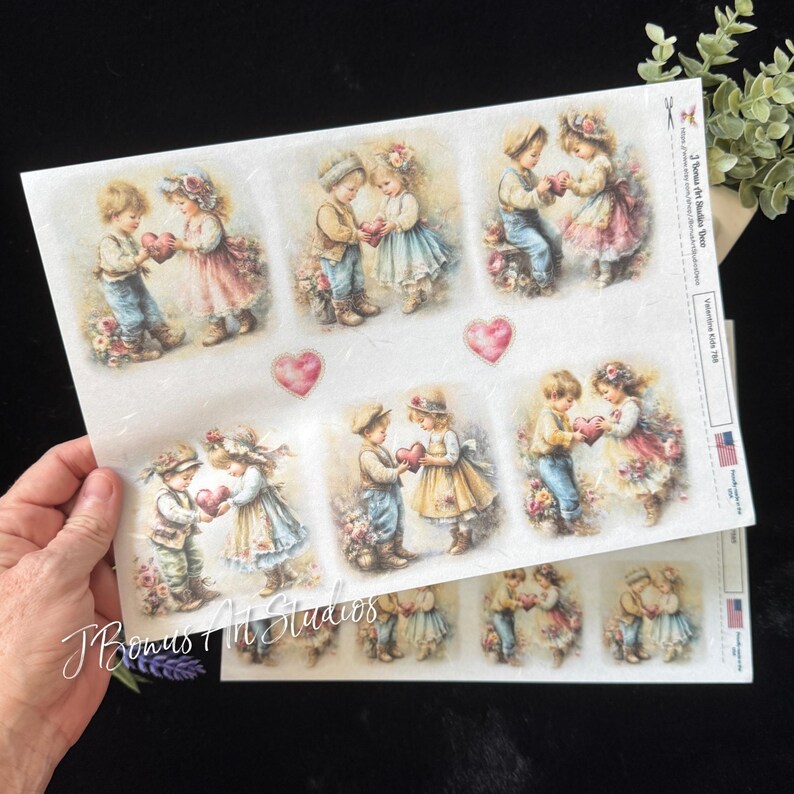 Valentine Kids Rice Paper Decoupage Sheet, Ephemera Collage (A4) 788 - Etsy