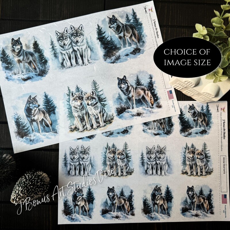 Wolf on Rice Paper - Etsy